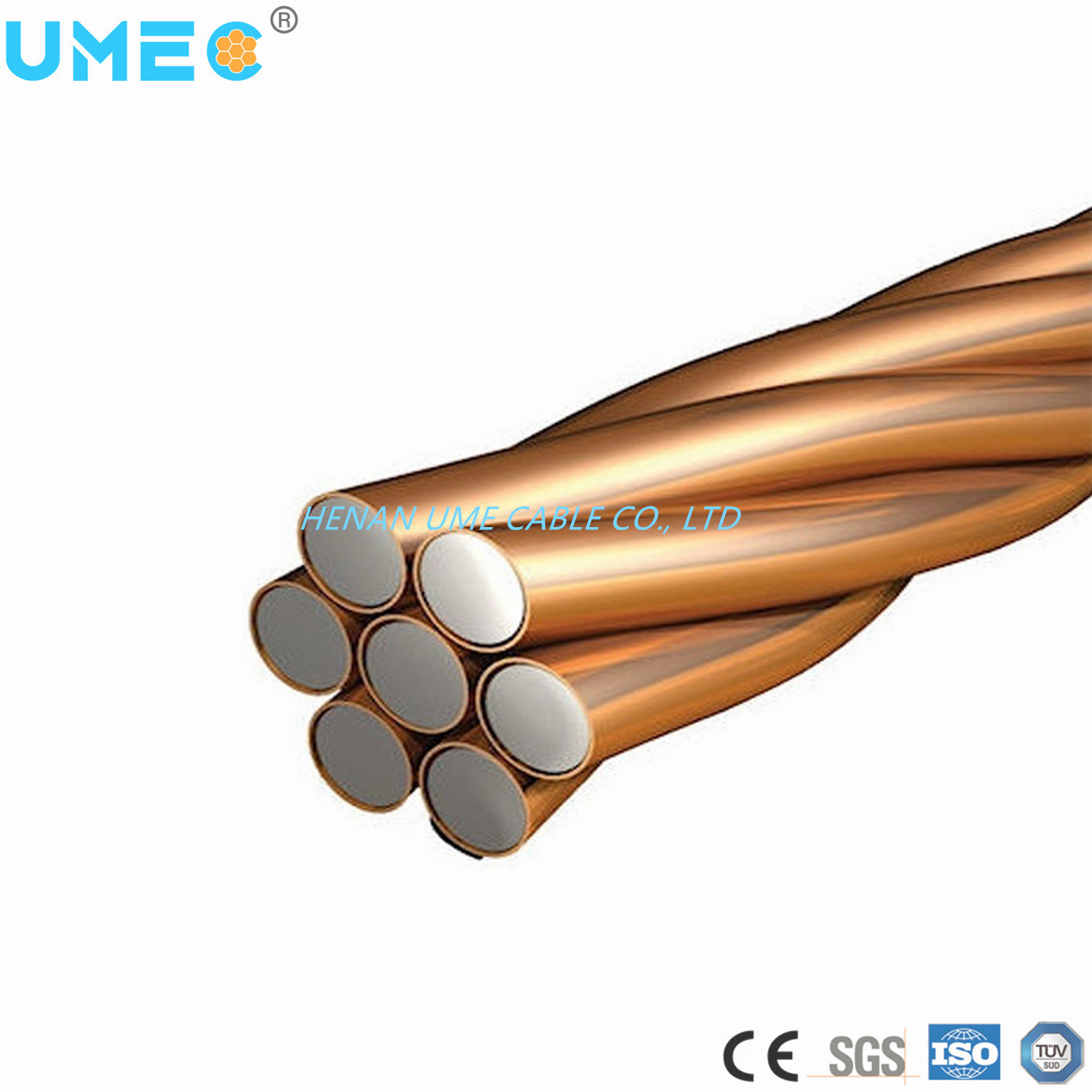Electric Conductor without Sheath Copper Clad Steel Wire CCS with 30% ...