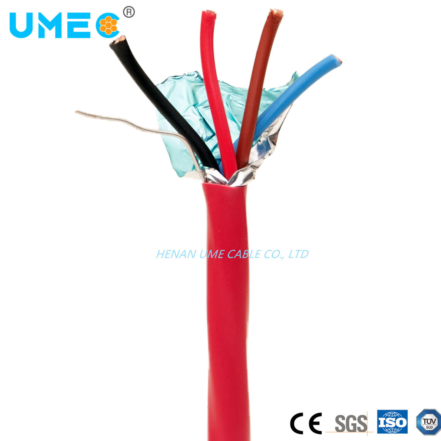 Insulated Fire Resistance Cable IEC 300V Red White 2 Cores 1mm 1.5mm 2 ...