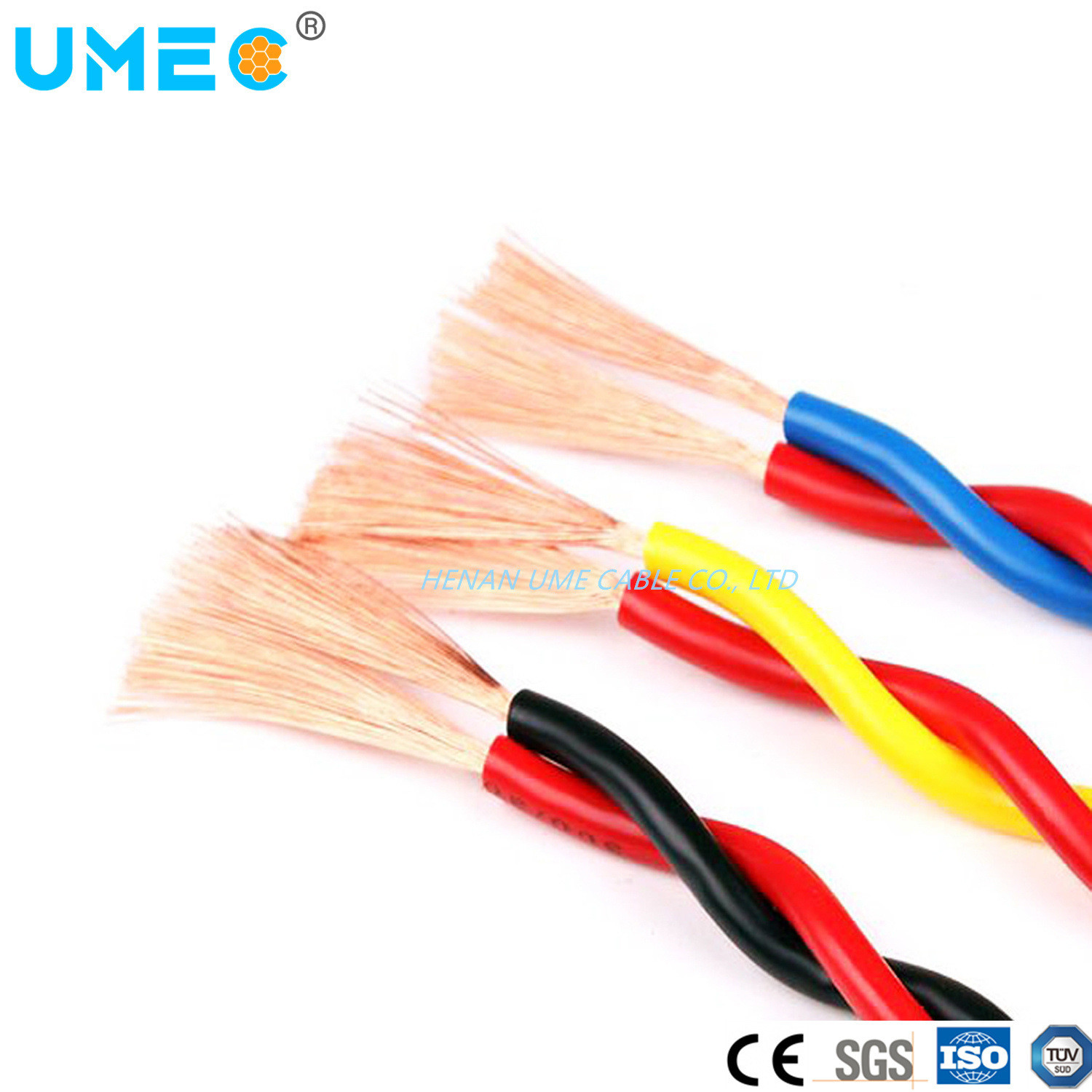 Manufacture 2cores*1.5mm Soft Fire PVC Insulated Flexible Twisted ...